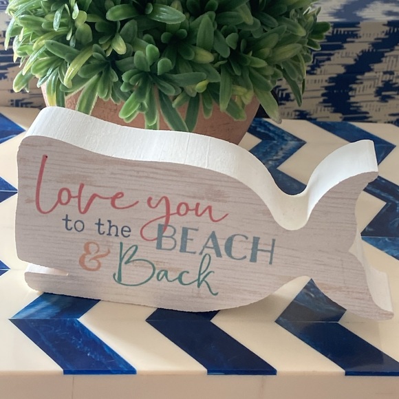 Accents | New Whitewashed Wood Whale Nautical Beach Love Sign | Poshmark